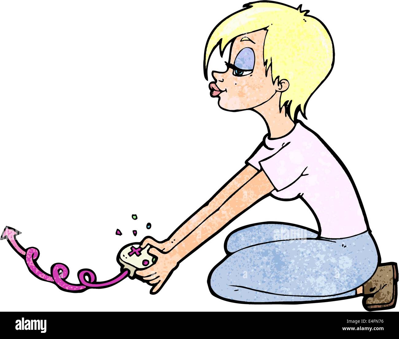 cartoon girl playing computer games Stock Vector Image & Art - Alamy
