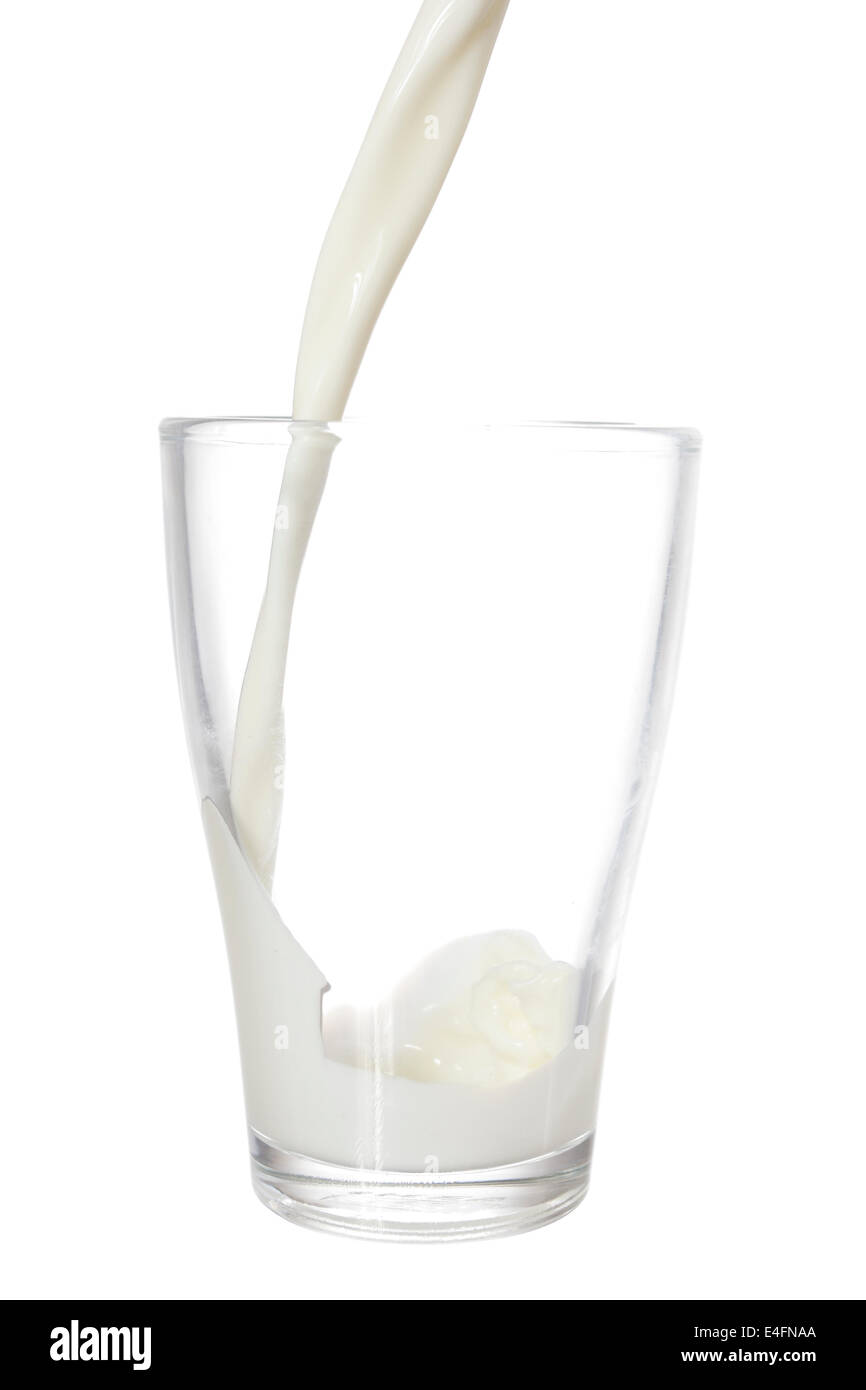 Fill Glass of Milk isolated on white background Stock Photo - Alamy