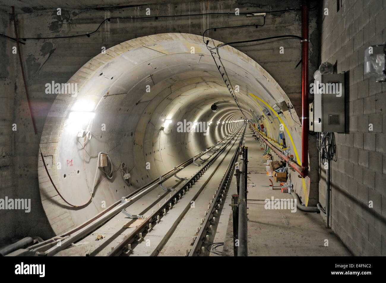 Milan, (Italy) construction site of the new subway line 5 Stock Photo ...