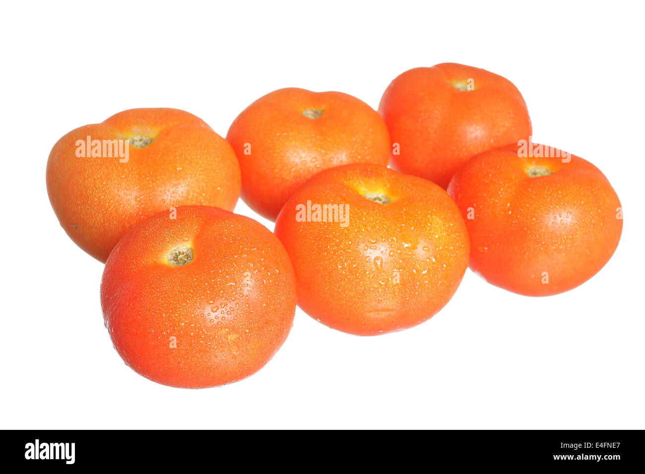 Six red tomatoes isolated on white background Stock Photo - Alamy