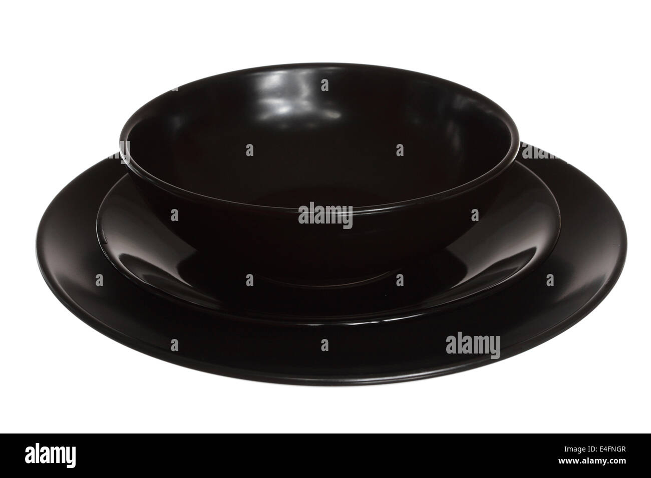 Close-up of Black dishes isolated on white blackground Stock Photo - Alamy