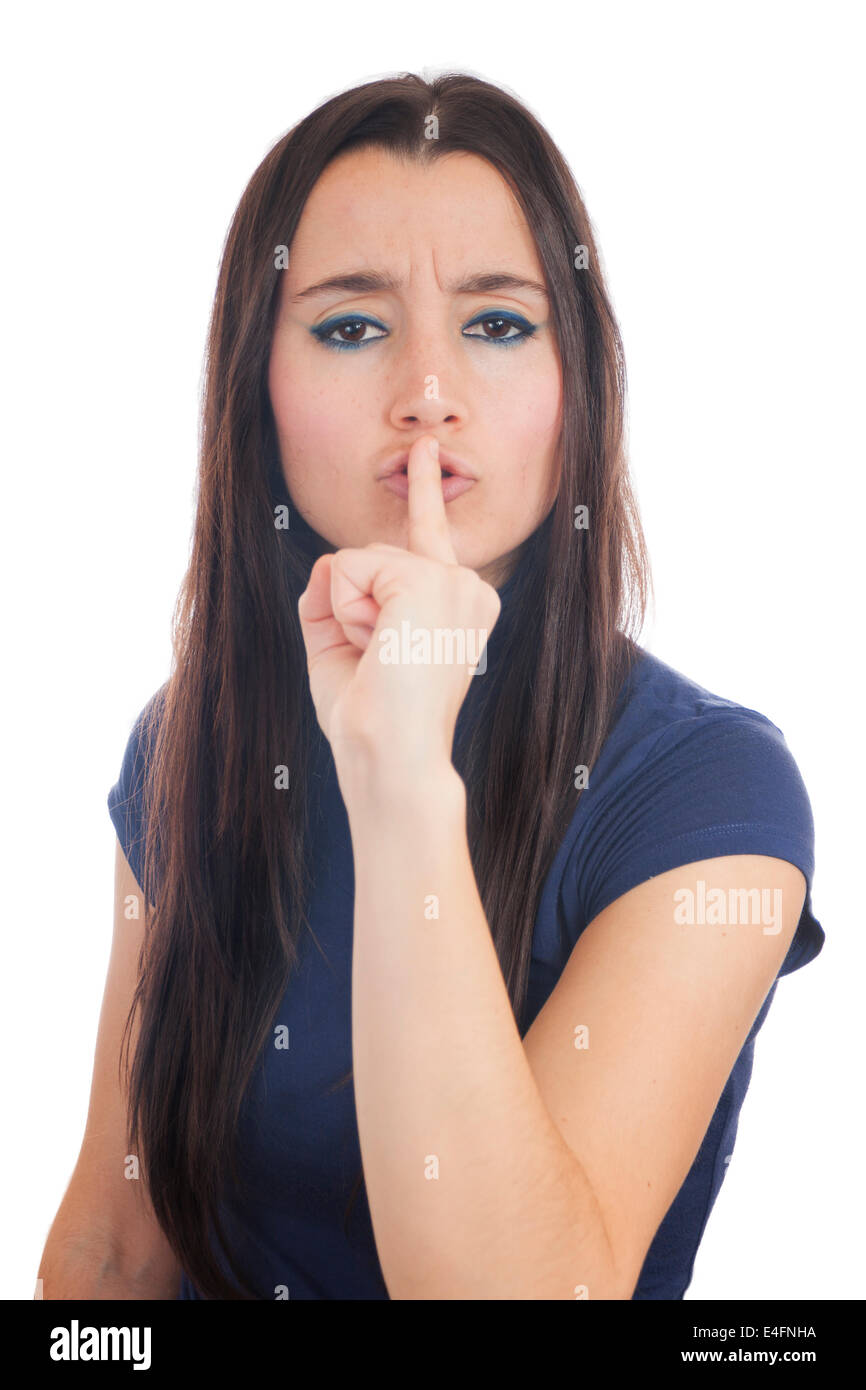 Shushing finger hi-res stock photography and images - Alamy