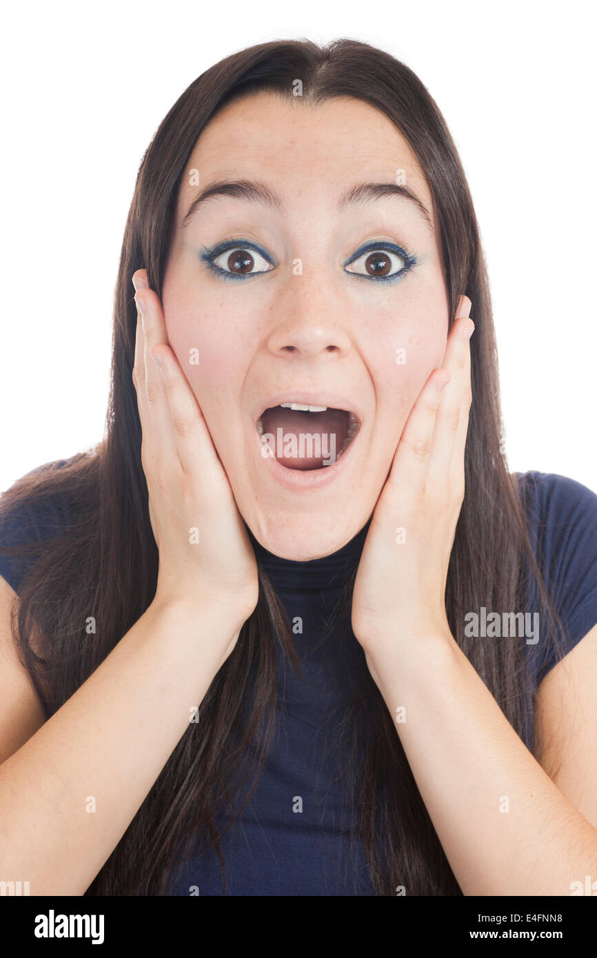 Female model surprise face close up hi-res stock photography and images ...