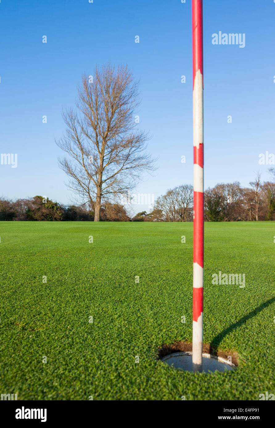 golf flag in the 18th hole Stock Photo - Alamy