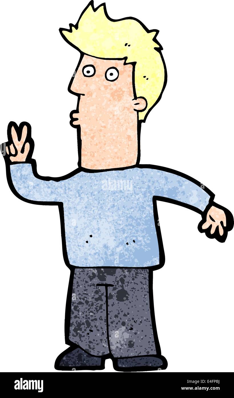 cartoon man signaling with hand Stock Vector Image & Art - Alamy