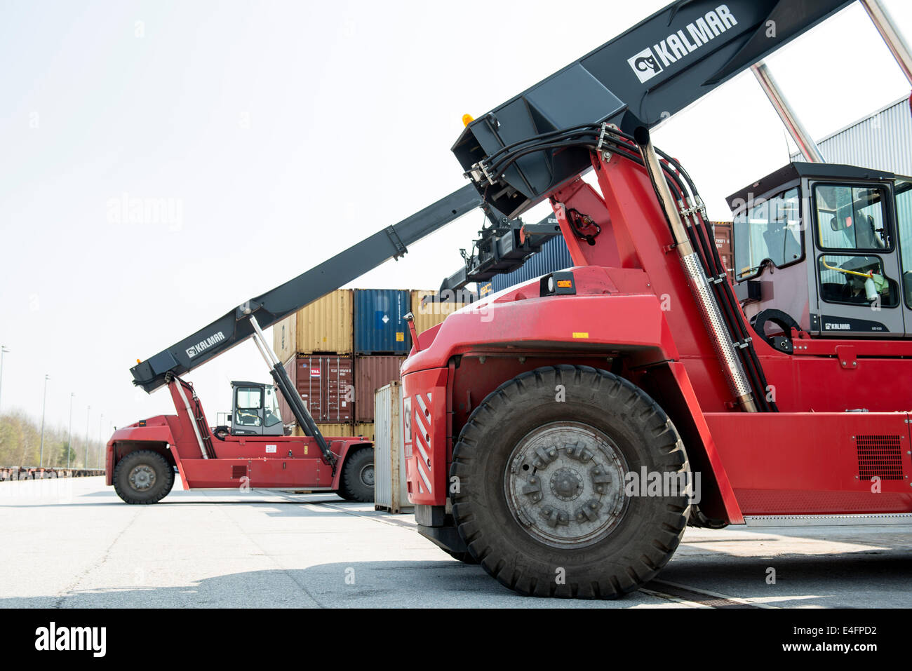 Kalmar - Reach Stackers at Container Terminal Stock Photo - Alamy