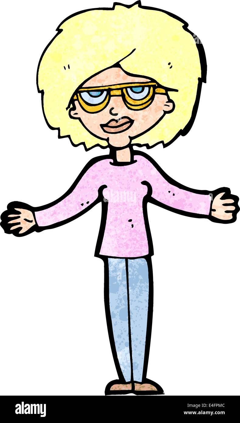 cartoon woman wearing spectacles Stock Vector Image & Art - Alamy