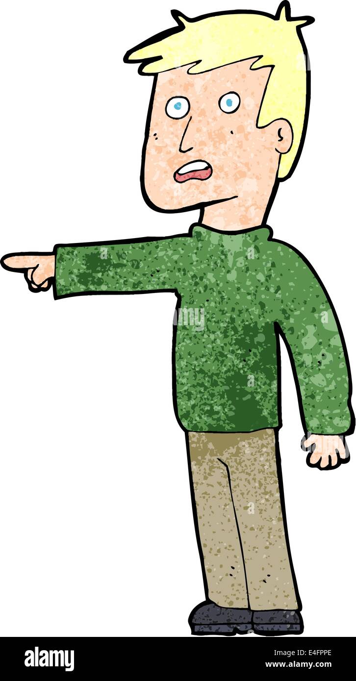 Cartoon shocked man pointing Stock Vector Images - Alamy