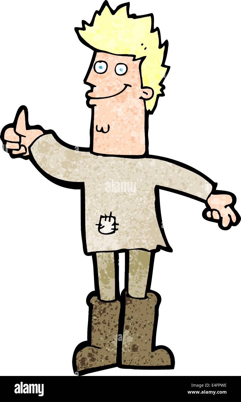 cartoon positive thinking man in rags Stock Vector Image & Art - Alamy