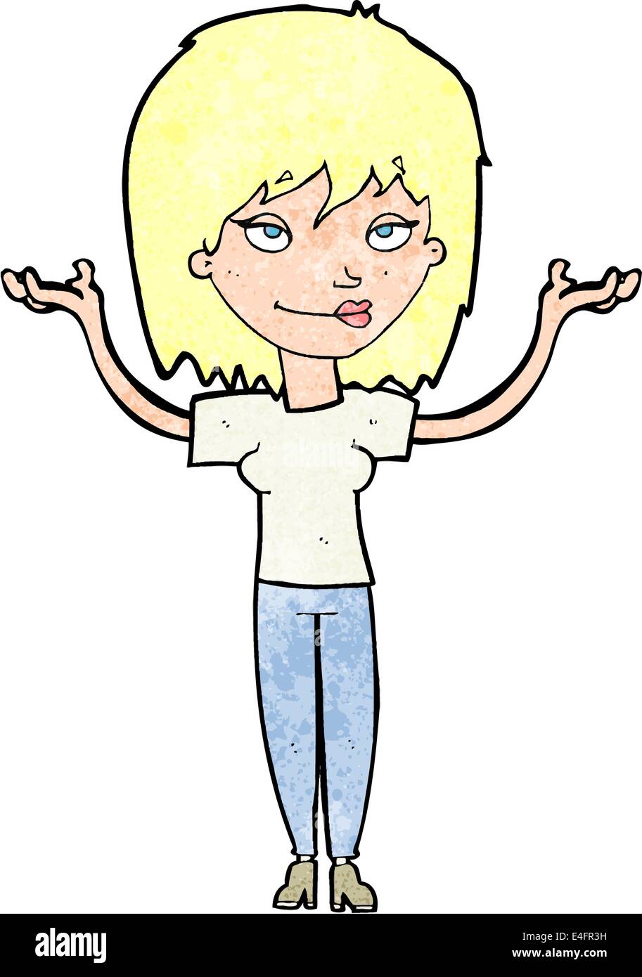 cartoon woman shrugging Stock Vector Image & Art - Alamy
