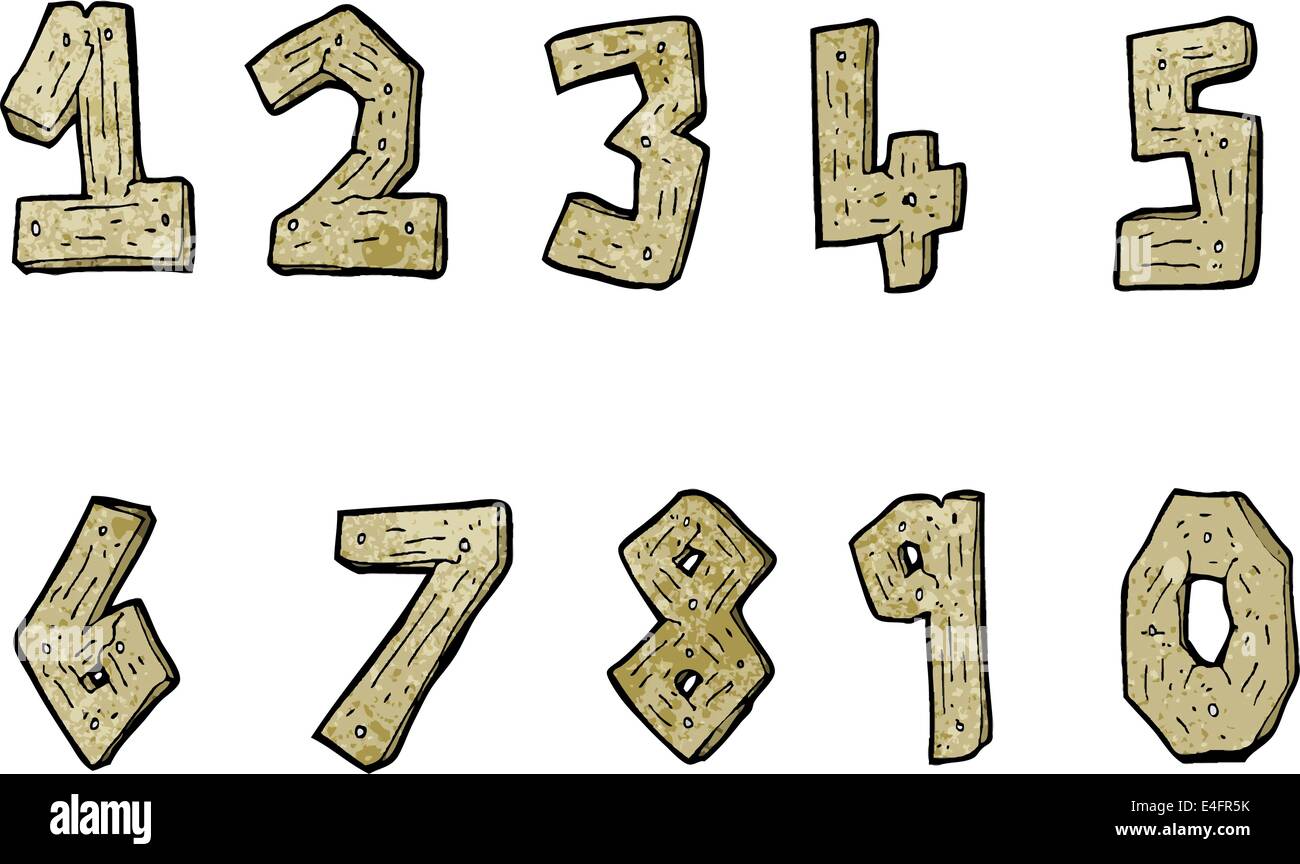 cartoon wooden numbers Stock Vector Image & Art - Alamy