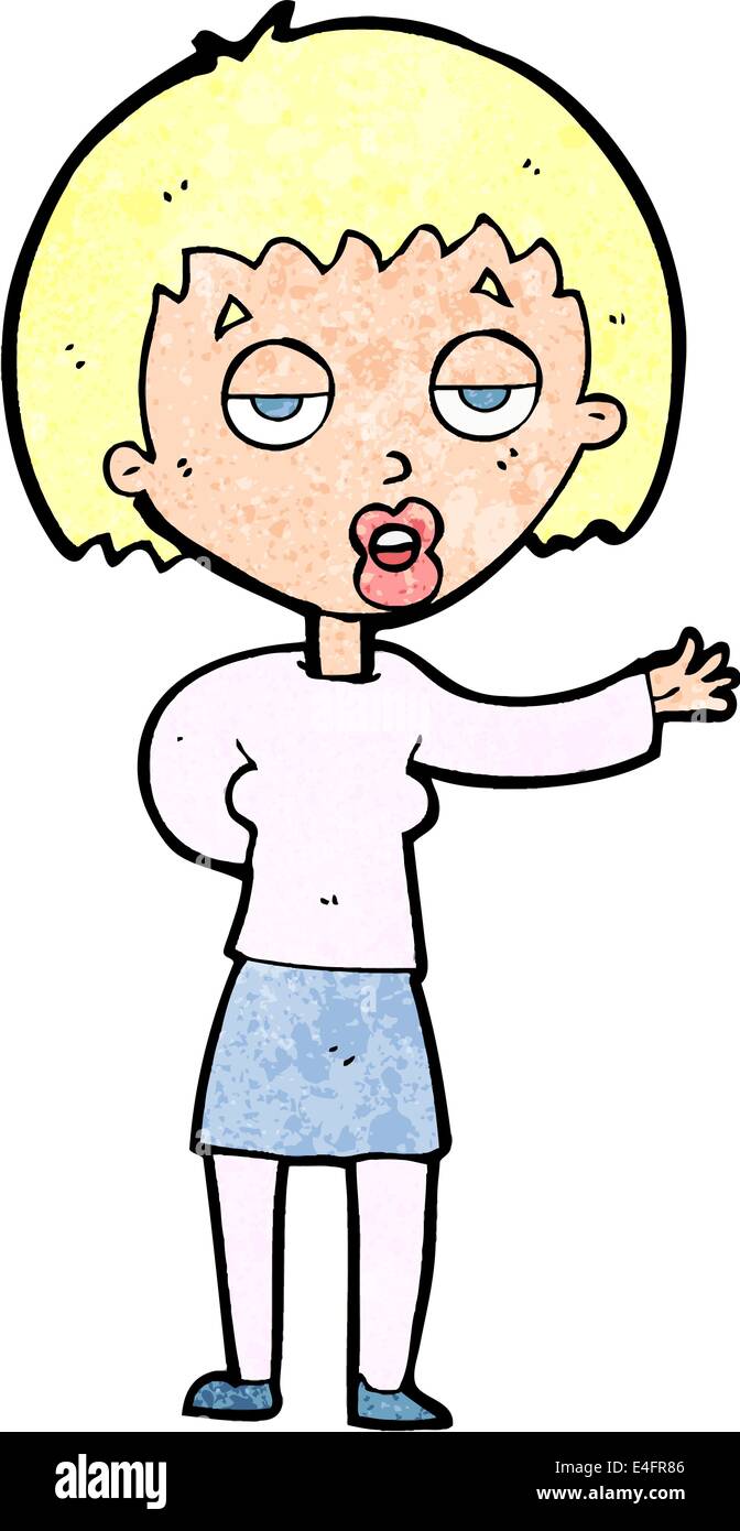 cartoon bored woman Stock Vector Image & Art - Alamy