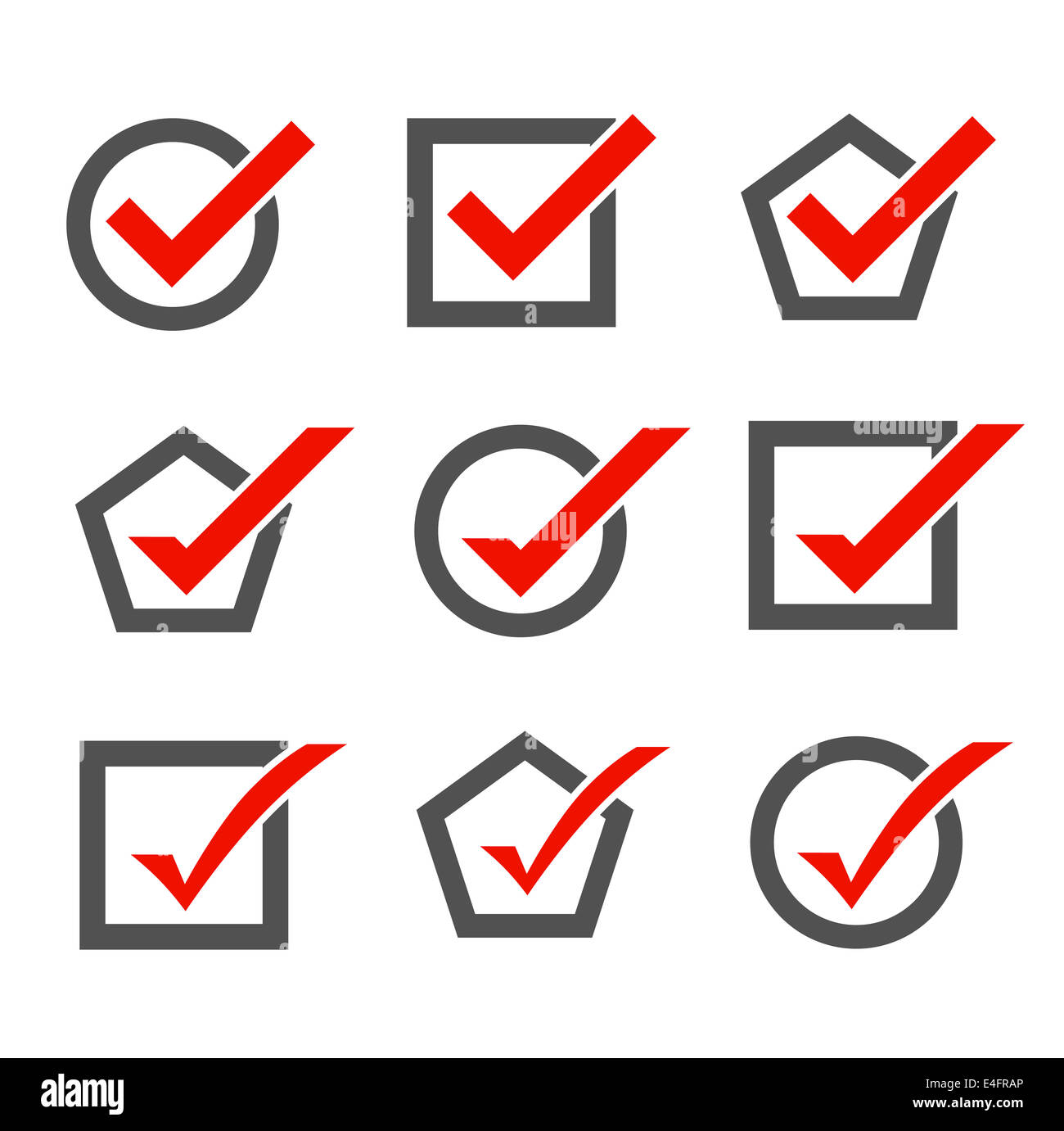 Set of check mark icons Stock Photo - Alamy