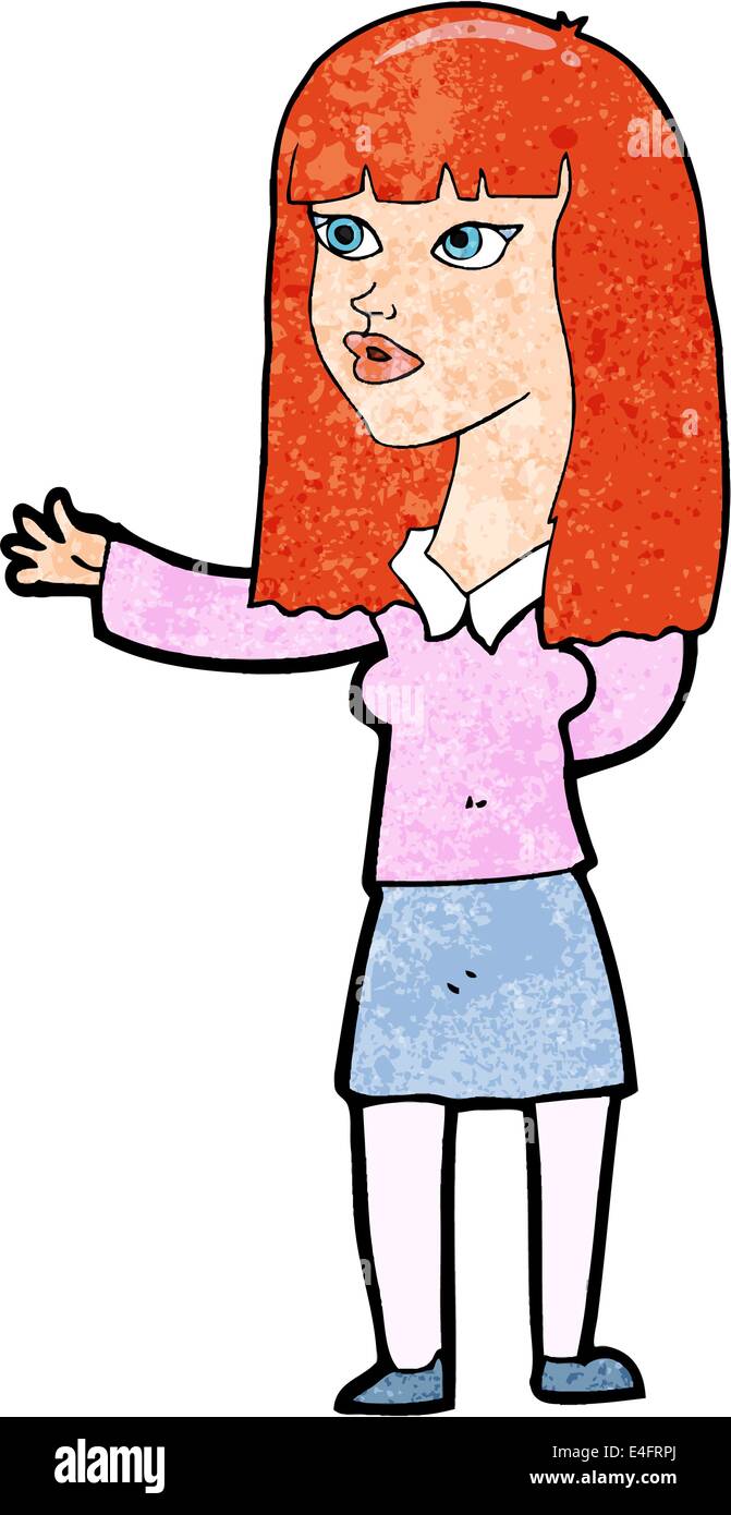 cartoon woman gesturing to show something Stock Vector Image & Art - Alamy