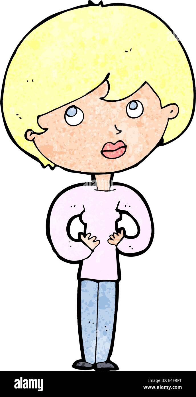 cartoon woman making Who Me? gesture Stock Vector Image & Art - Alamy