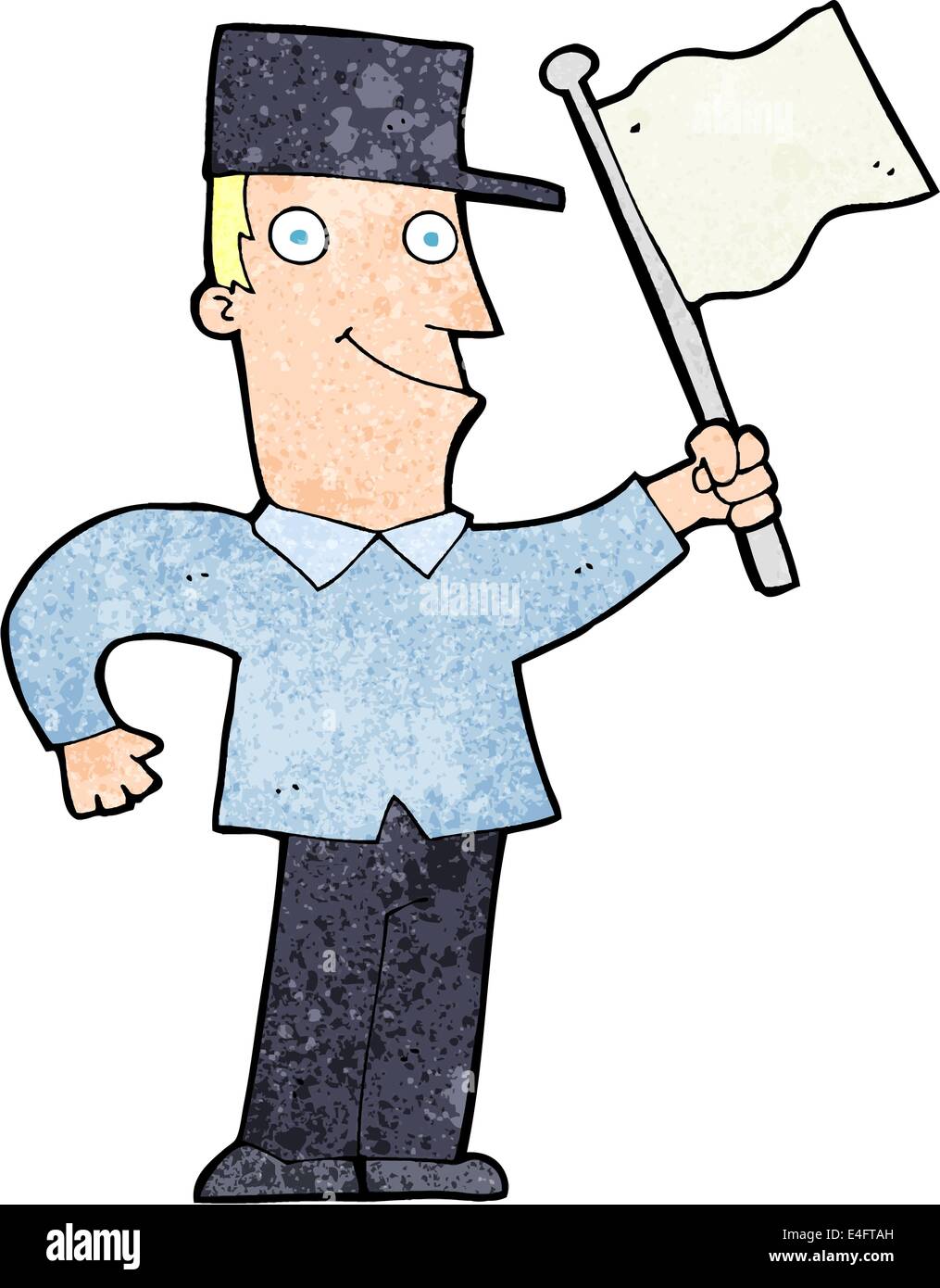 cartoon man waving flag Stock Vector Image & Art - Alamy