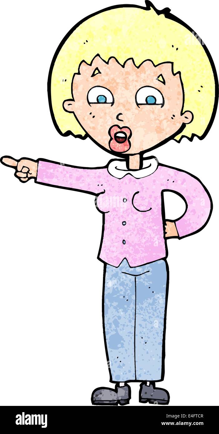 cartoon pointing woman Stock Vector Image & Art - Alamy
