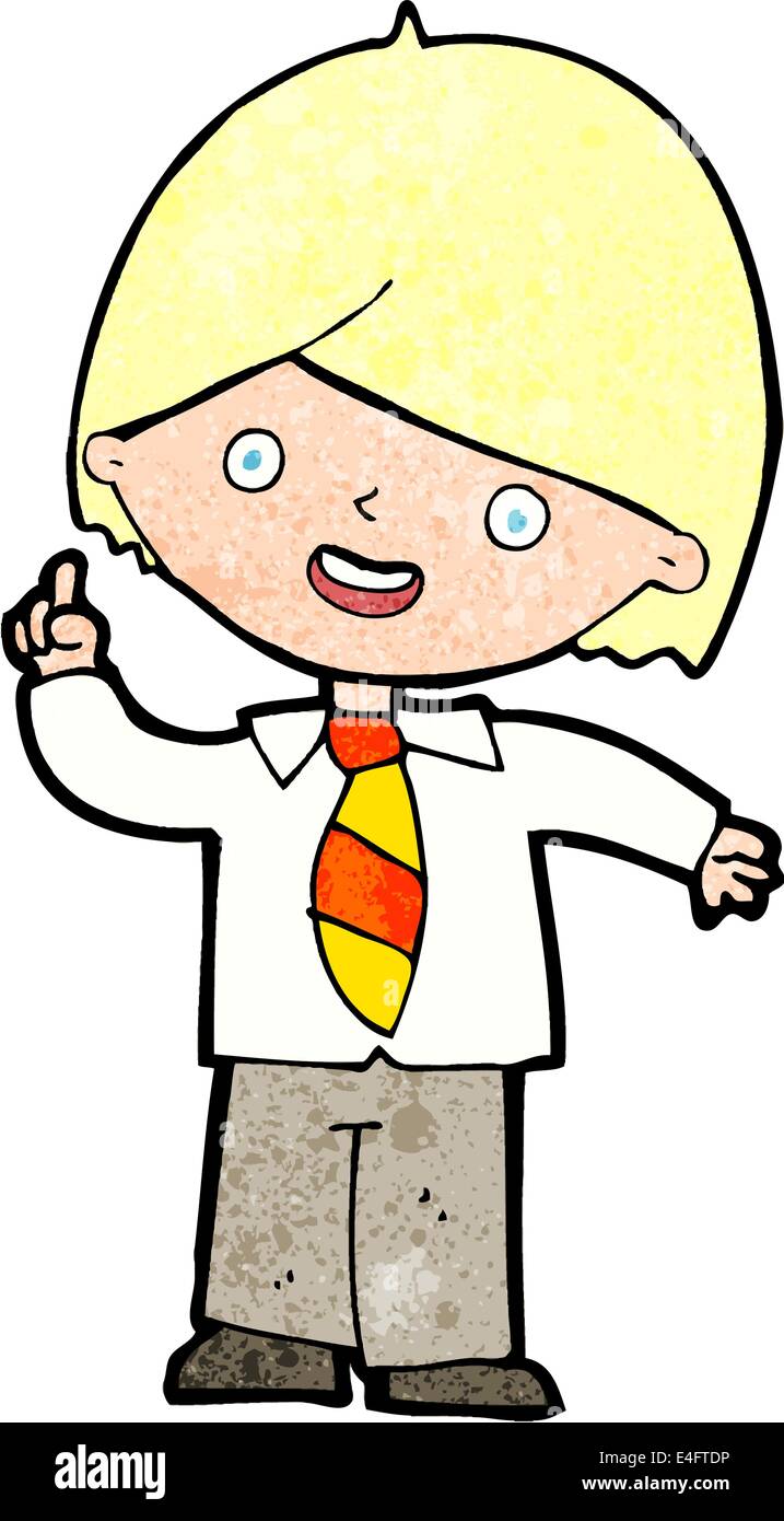 cartoon school boy answering question Stock Vector Image & Art - Alamy