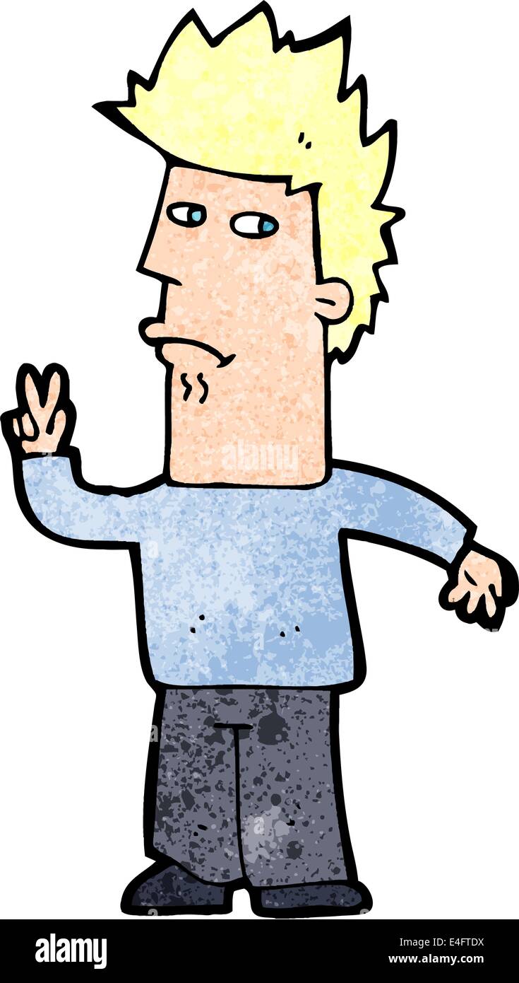 cartoon man giving peace sign Stock Vector Image & Art - Alamy