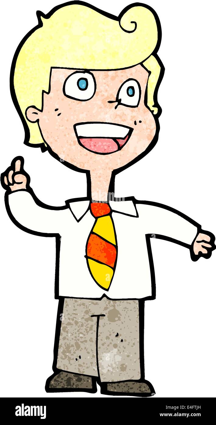 cartoon school boy raising hand Stock Vector Image & Art - Alamy