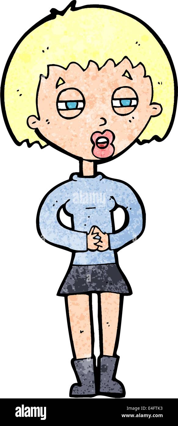 cartoon suspicious girl Stock Vector Image & Art - Alamy