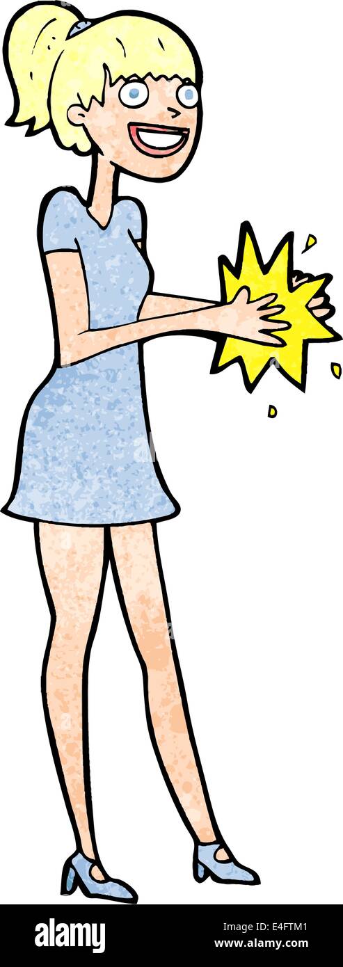 Cartoon woman clapping hands Stock Vector Images - Alamy