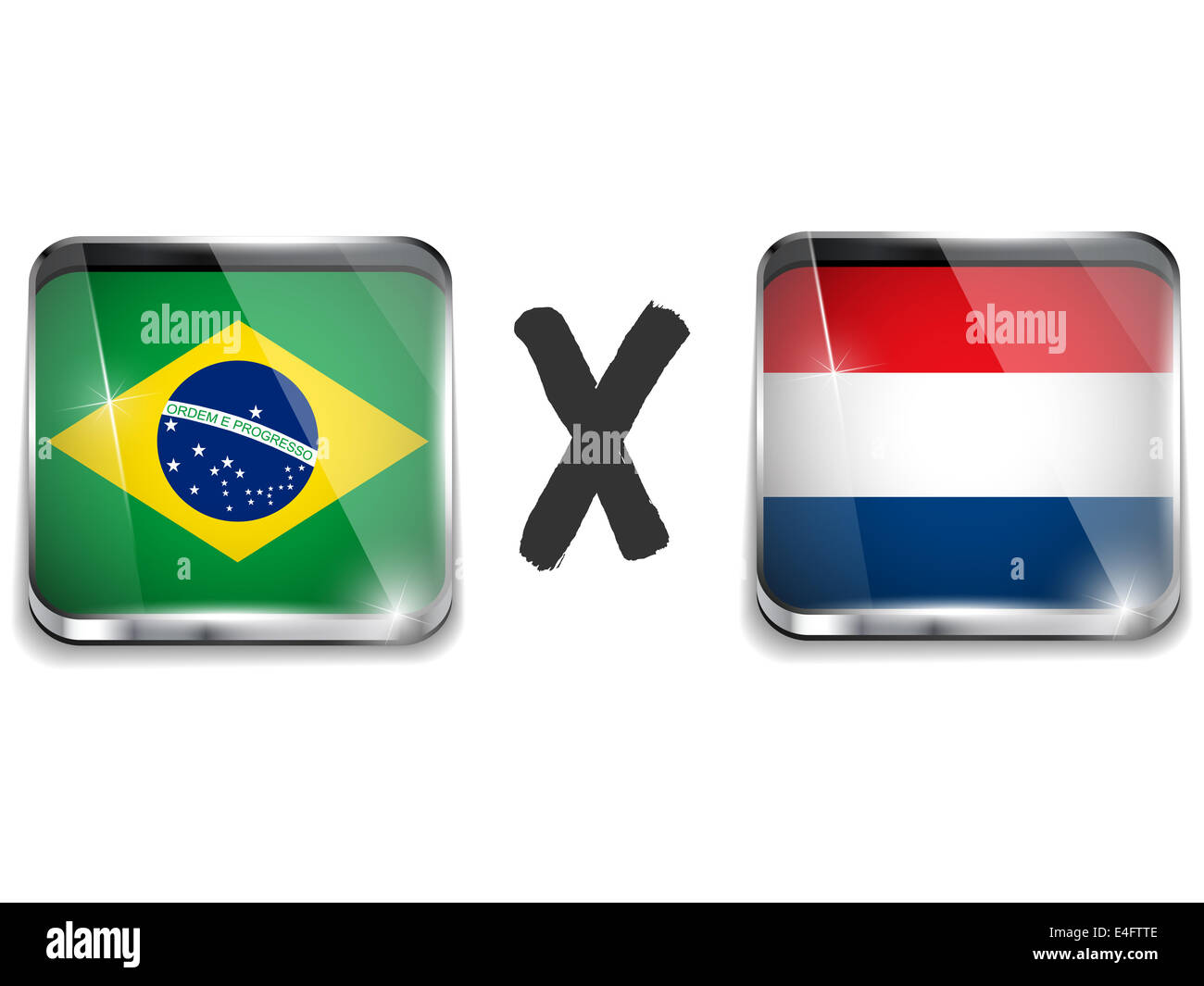 Vector - Netherlands versus Brazil Flag Soccer Game Stock Photo - Alamy