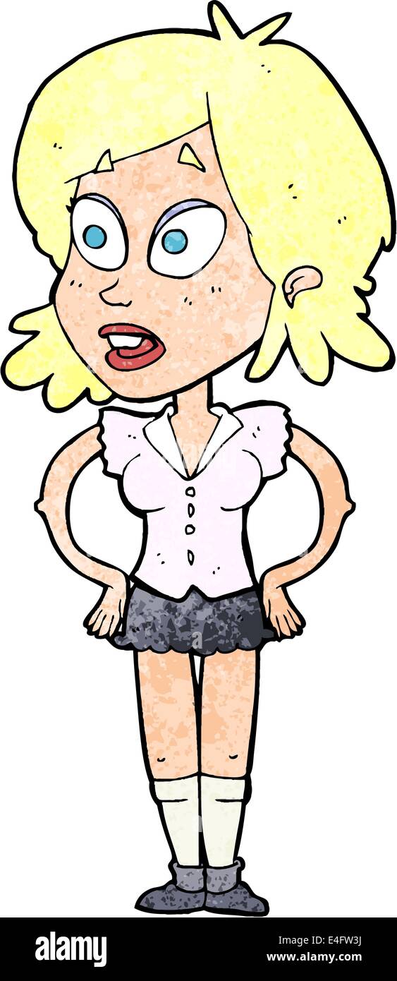 cartoon woman with hands on hips Stock Vector Image & Art - Alamy