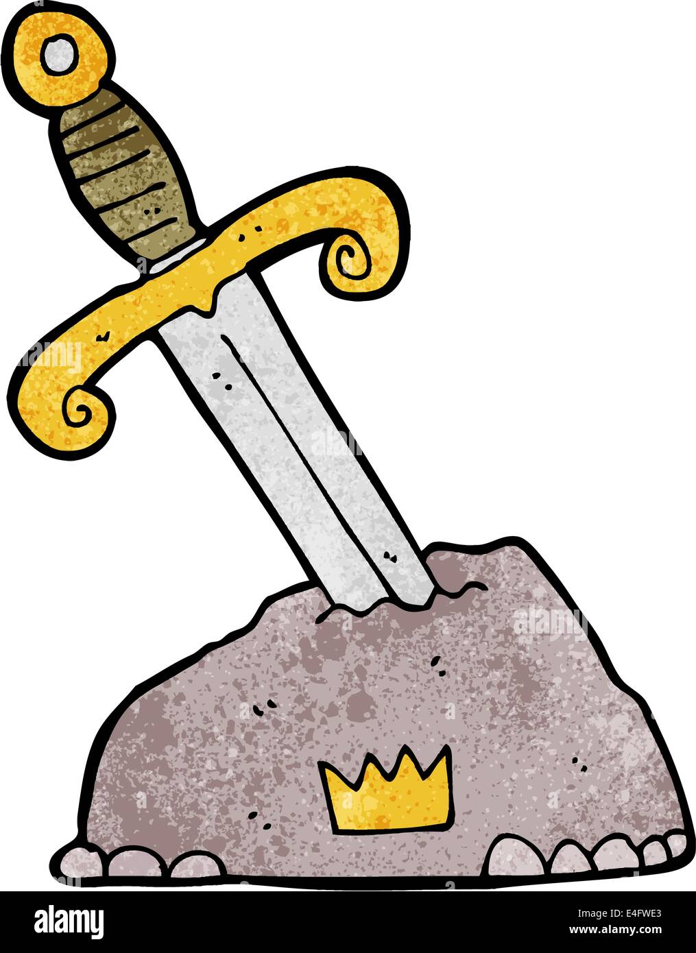 cartoon sword in stone Stock Vector Image & Art - Alamy