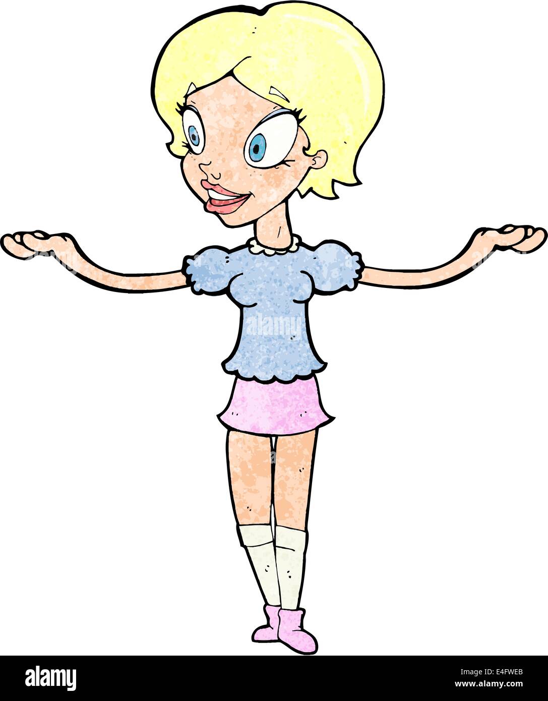cartoon woman with arms spread wide Stock Vector Image & Art - Alamy