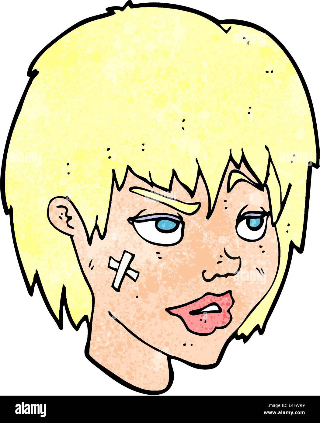 cartoon woman with plaster on face Stock Vector Image & Art - Alamy
