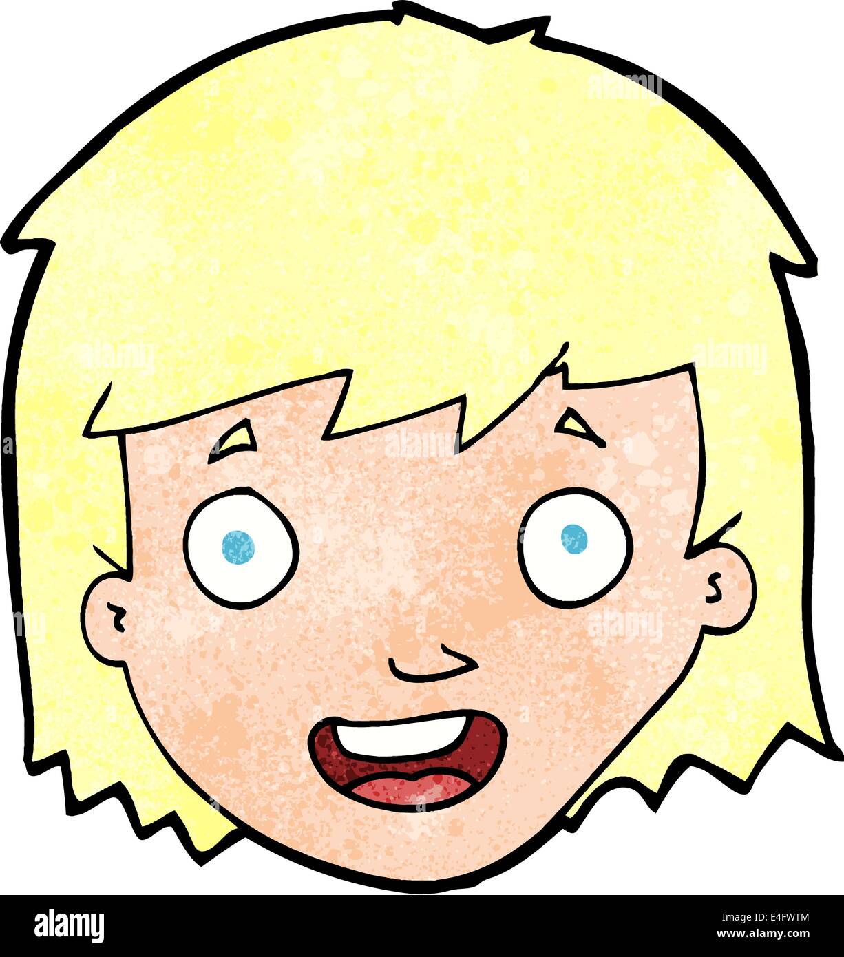cartoon happy female face Stock Vector Image & Art - Alamy