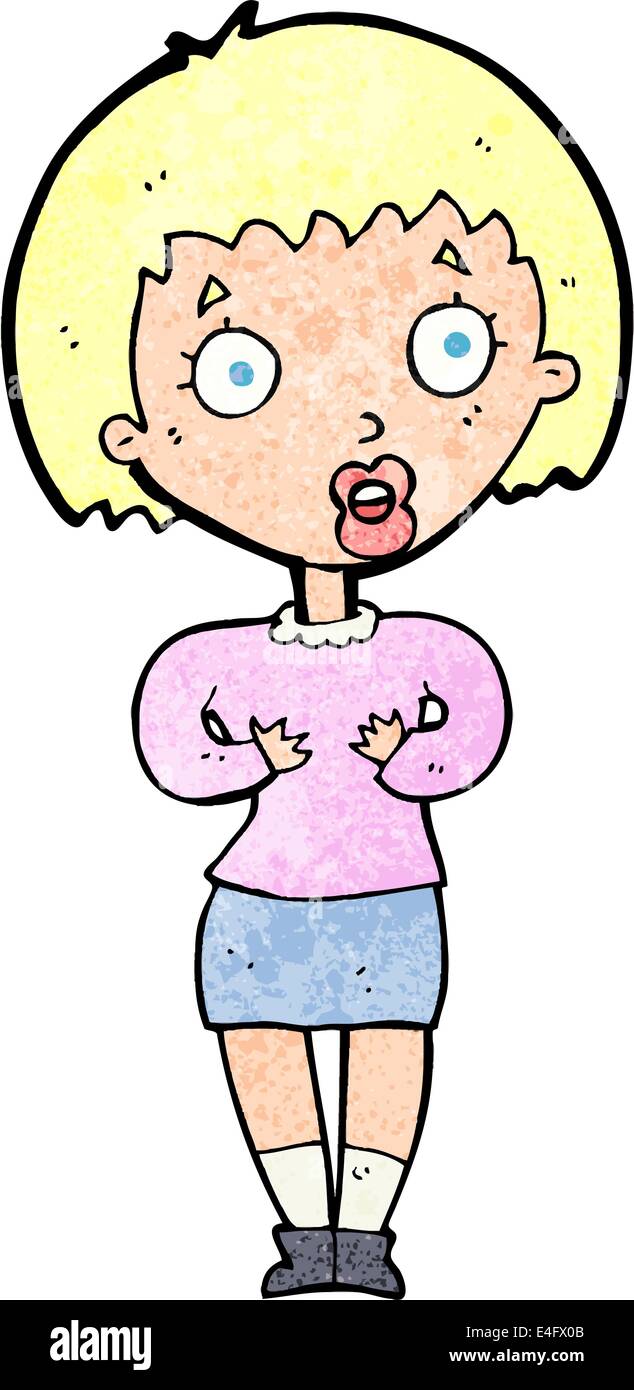 cartoon woman making Who Me? gesture Stock Vector Image & Art - Alamy