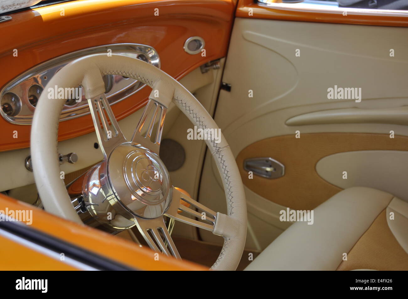interior of antique car Stock Photo - Alamy