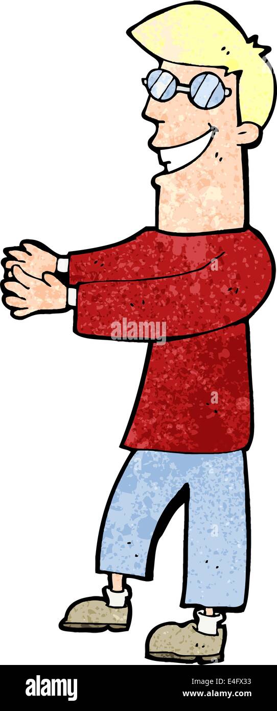 cartoon grinning man wearing glasses Stock Vector Image & Art - Alamy