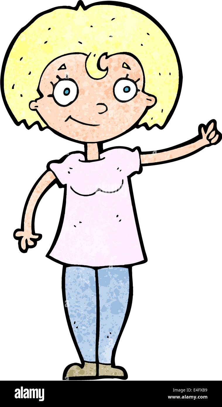 cartoon happy woman pointing Stock Vector Image & Art - Alamy