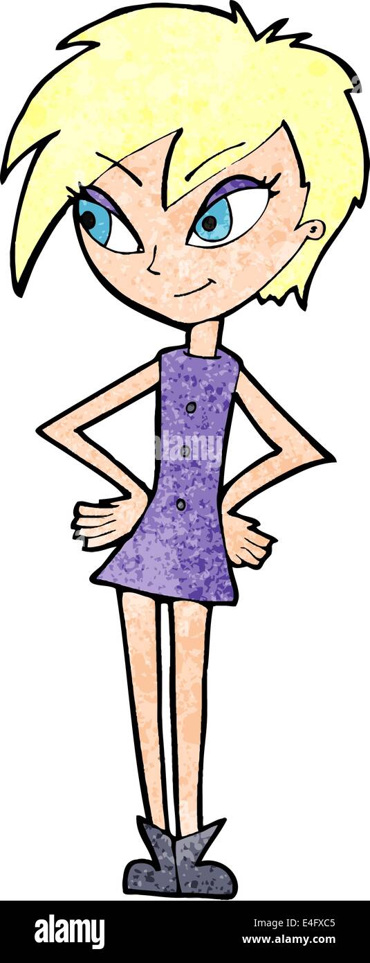 cartoon girl with hands on hips Stock Vector Image & Art - Alamy