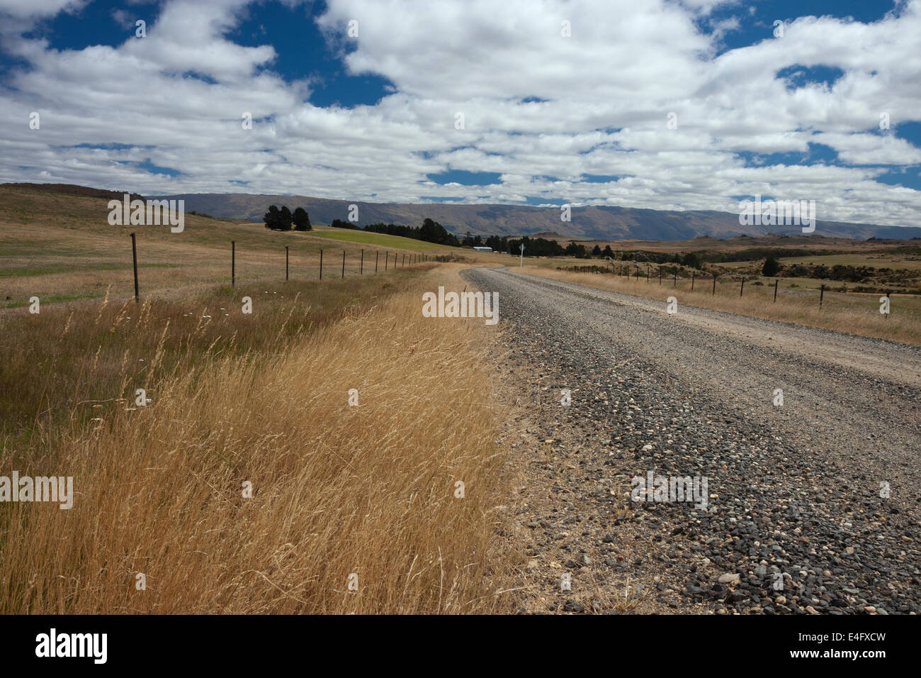 Deserted road in central Otago Stock Photo - Alamy
