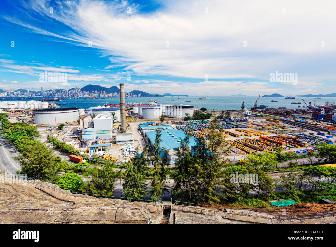 Oil tank station at day Stock Photo - Alamy