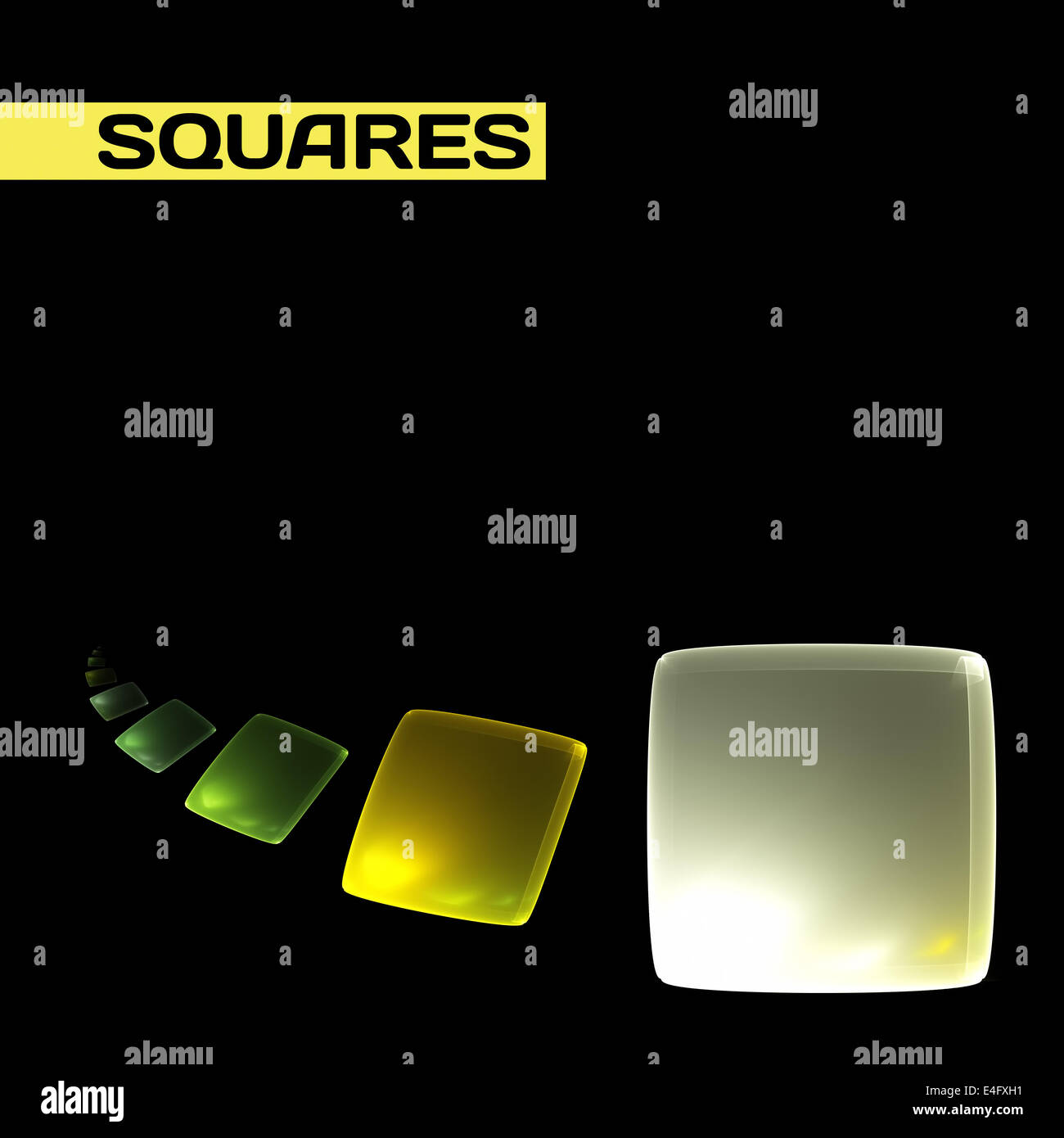 Abstract template with translucent squares on black background Stock ...