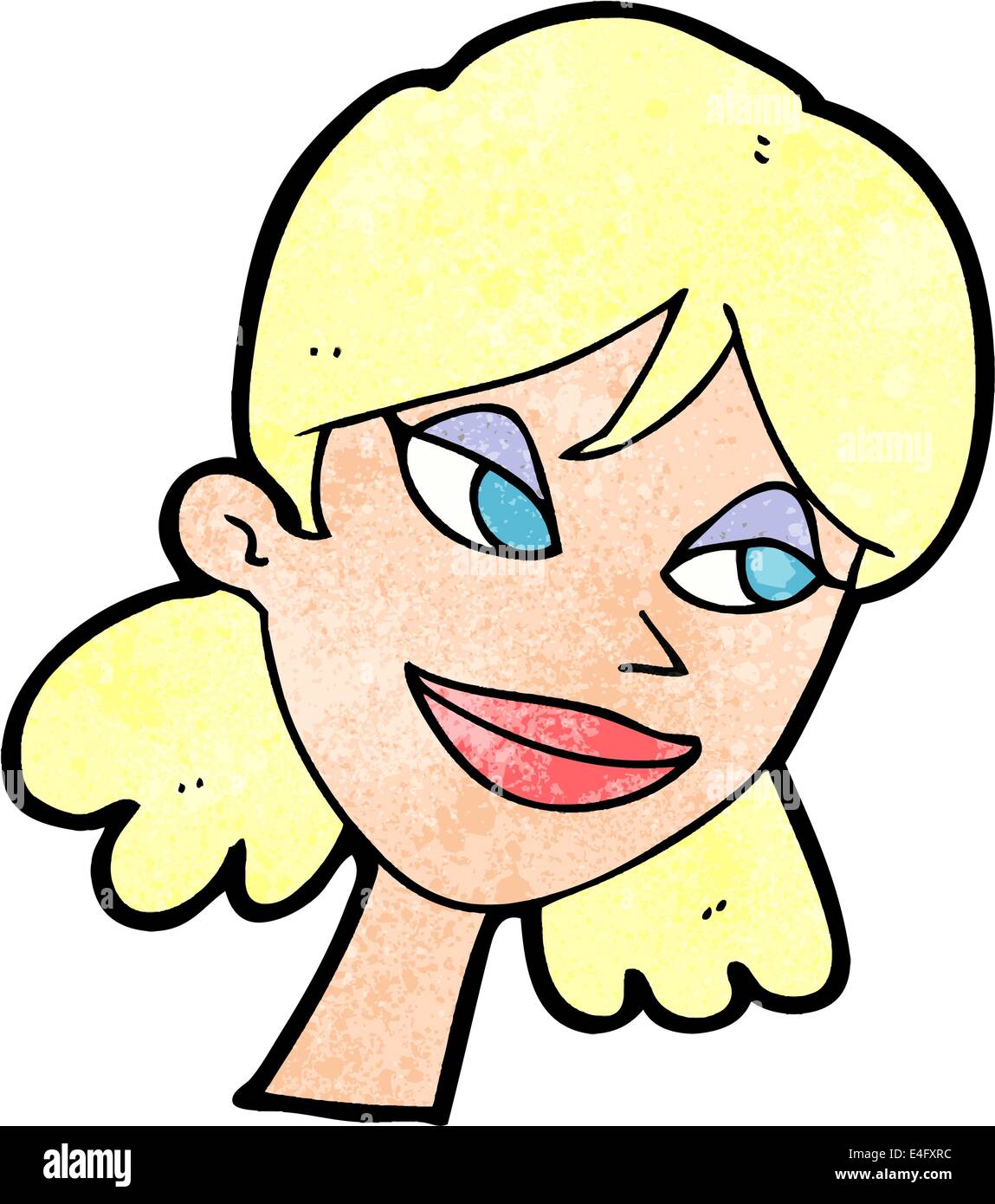 cartoon happy female face Stock Vector Image & Art - Alamy