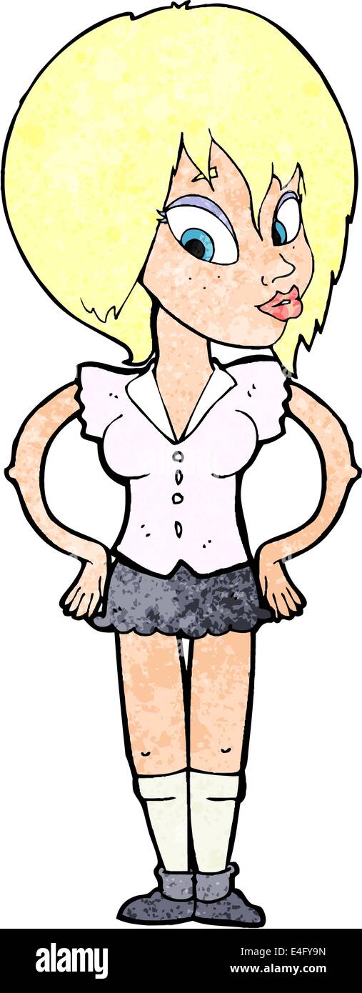 cartoon woman with hands on hips Stock Vector Image & Art - Alamy