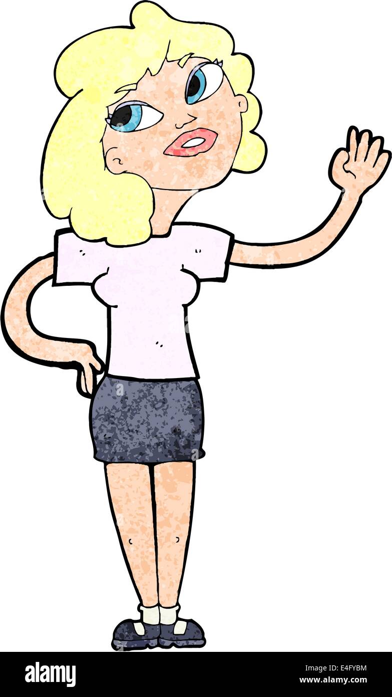 cartoon woman waving Stock Vector Image & Art - Alamy