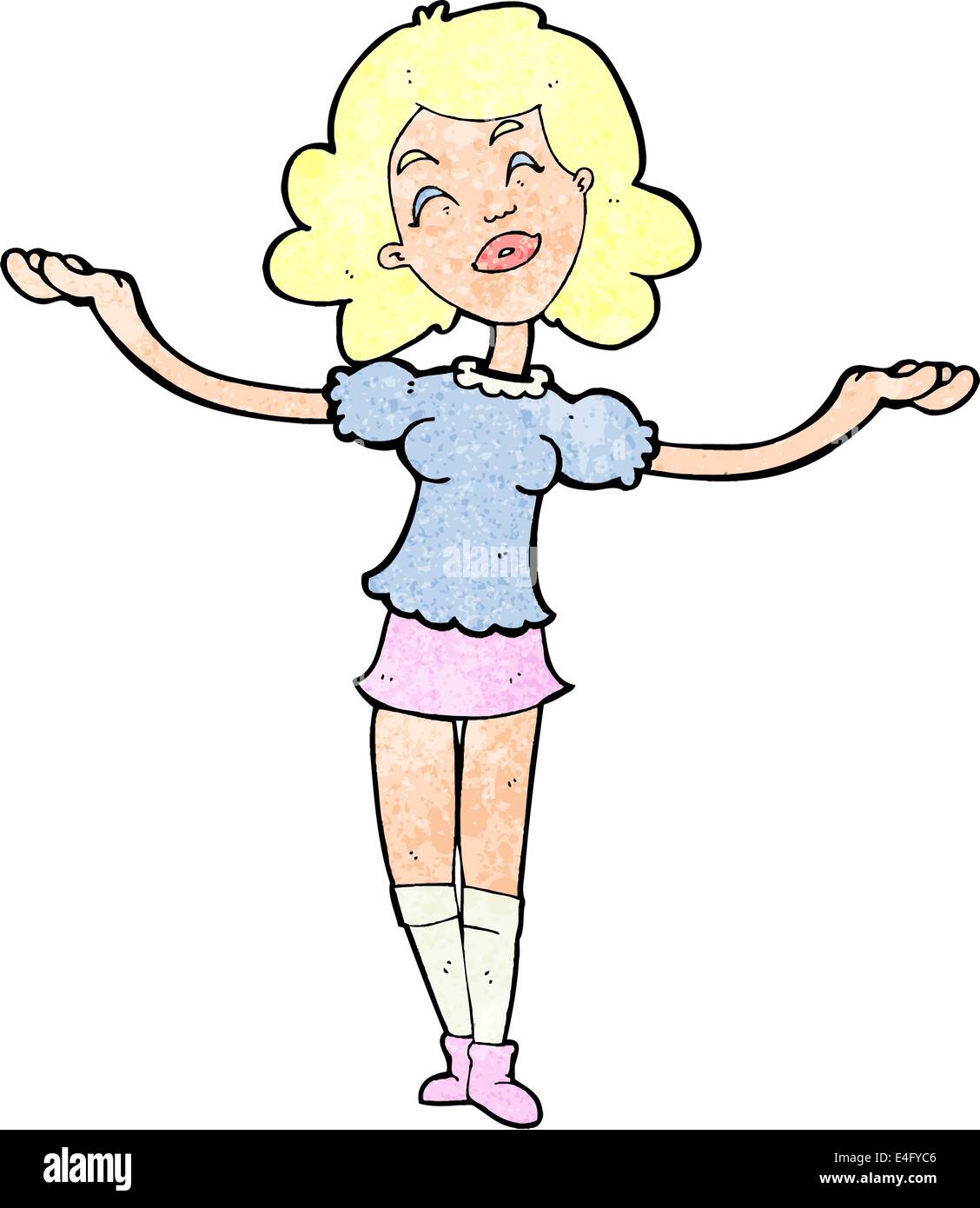 cartoon woman taking praise Stock Vector Image & Art - Alamy