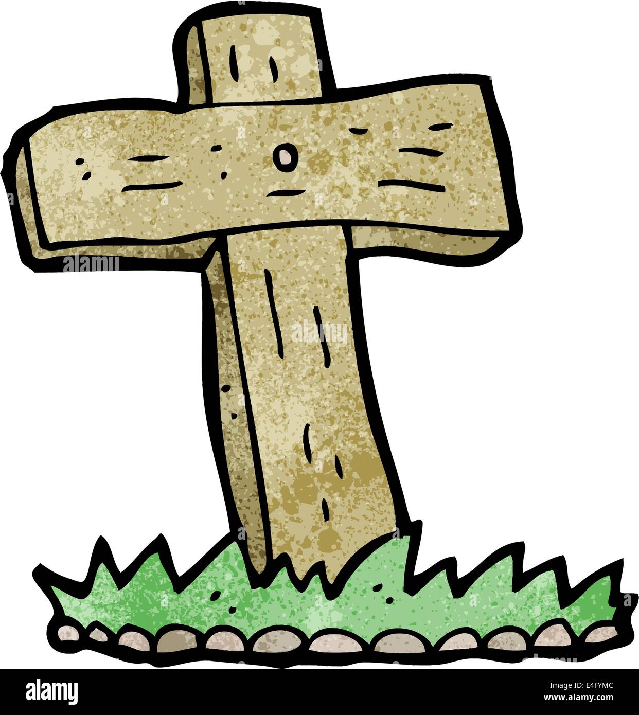 cartoon wooden cross grave Stock Vector Image & Art - Alamy