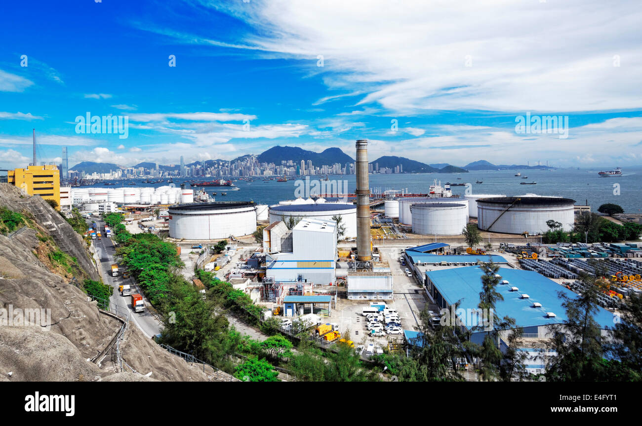 Oil tank station at day Stock Photo - Alamy