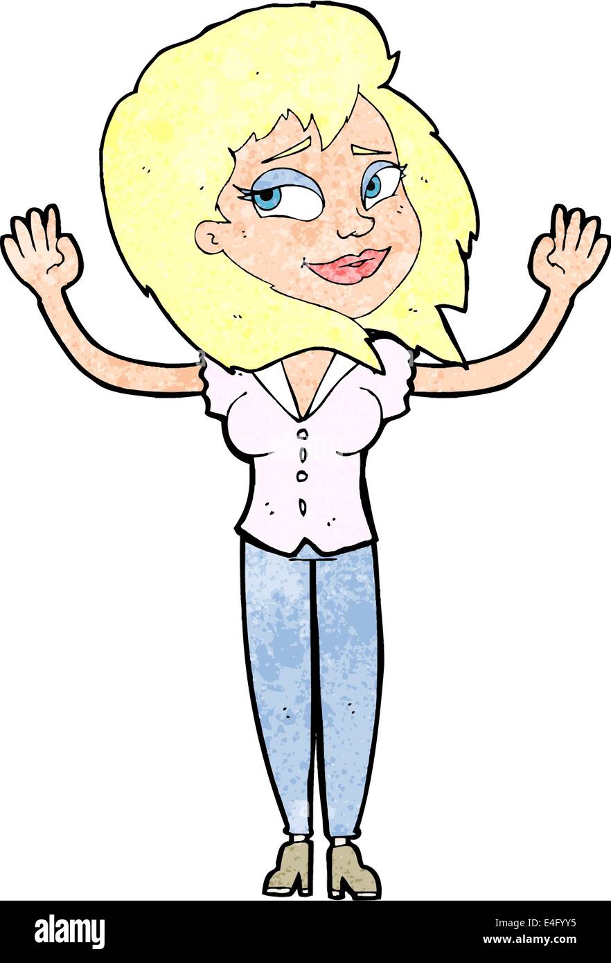 cartoon woman giving up Stock Vector Image & Art - Alamy