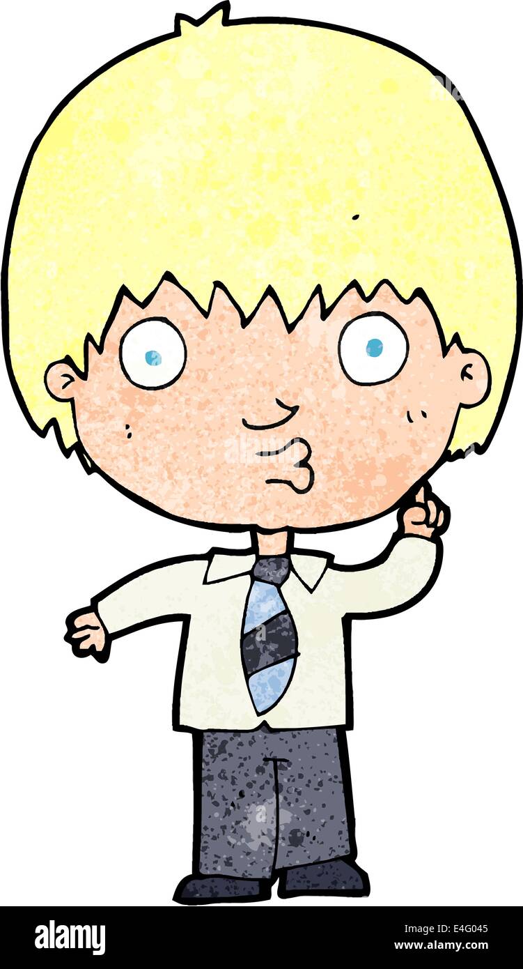cartoon school boy answering question Stock Vector Image & Art - Alamy