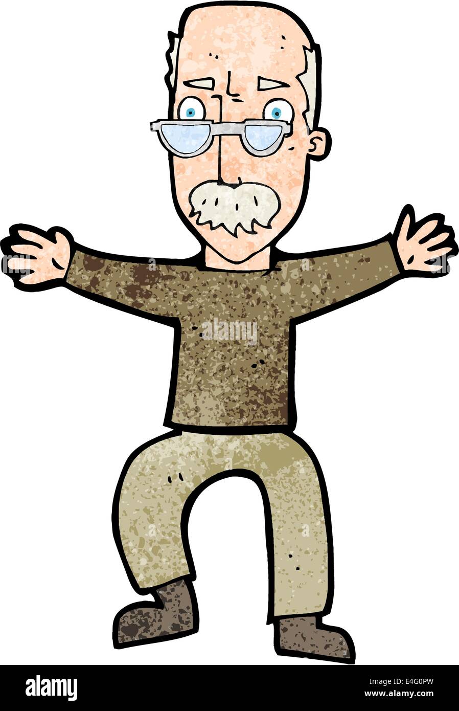 Cartoon old man waving arms hi-res stock photography and images - Alamy