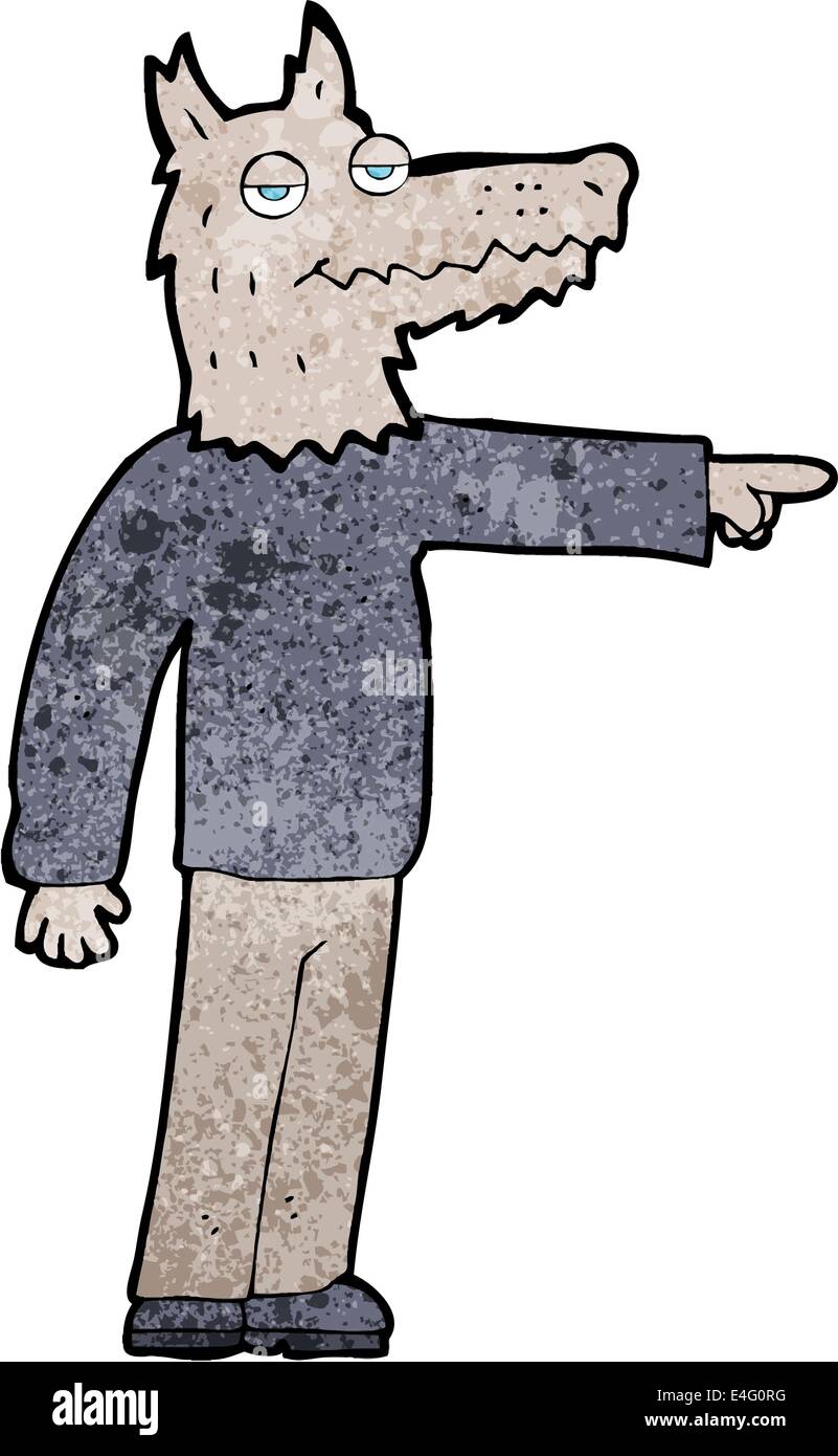 cartoon wolf man pointing Stock Vector Image & Art - Alamy